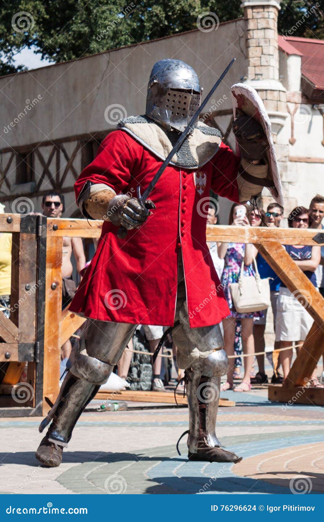 Le Chevalier Polonais Se Tient Dans Une Position De Combat Image stock ...