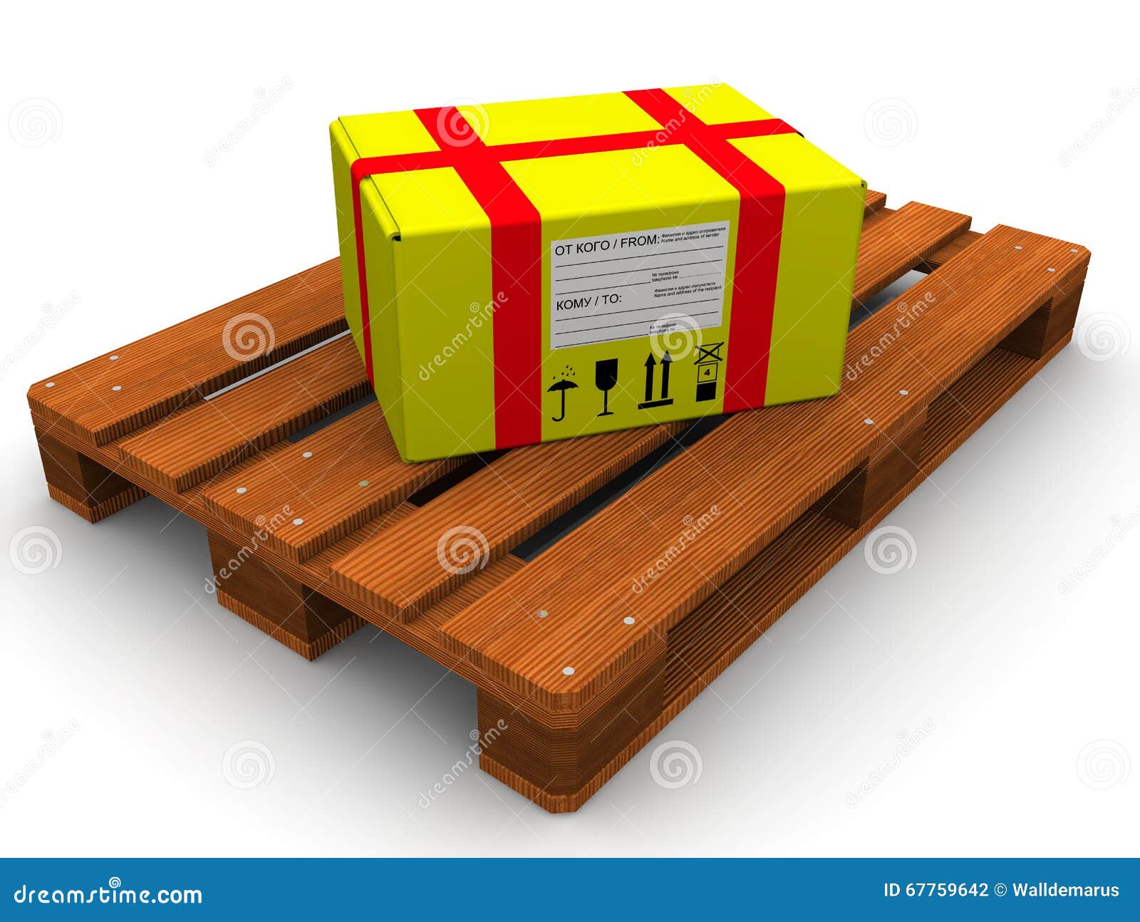 Le colis sur la palette illustration stock. Illustration du transport ...