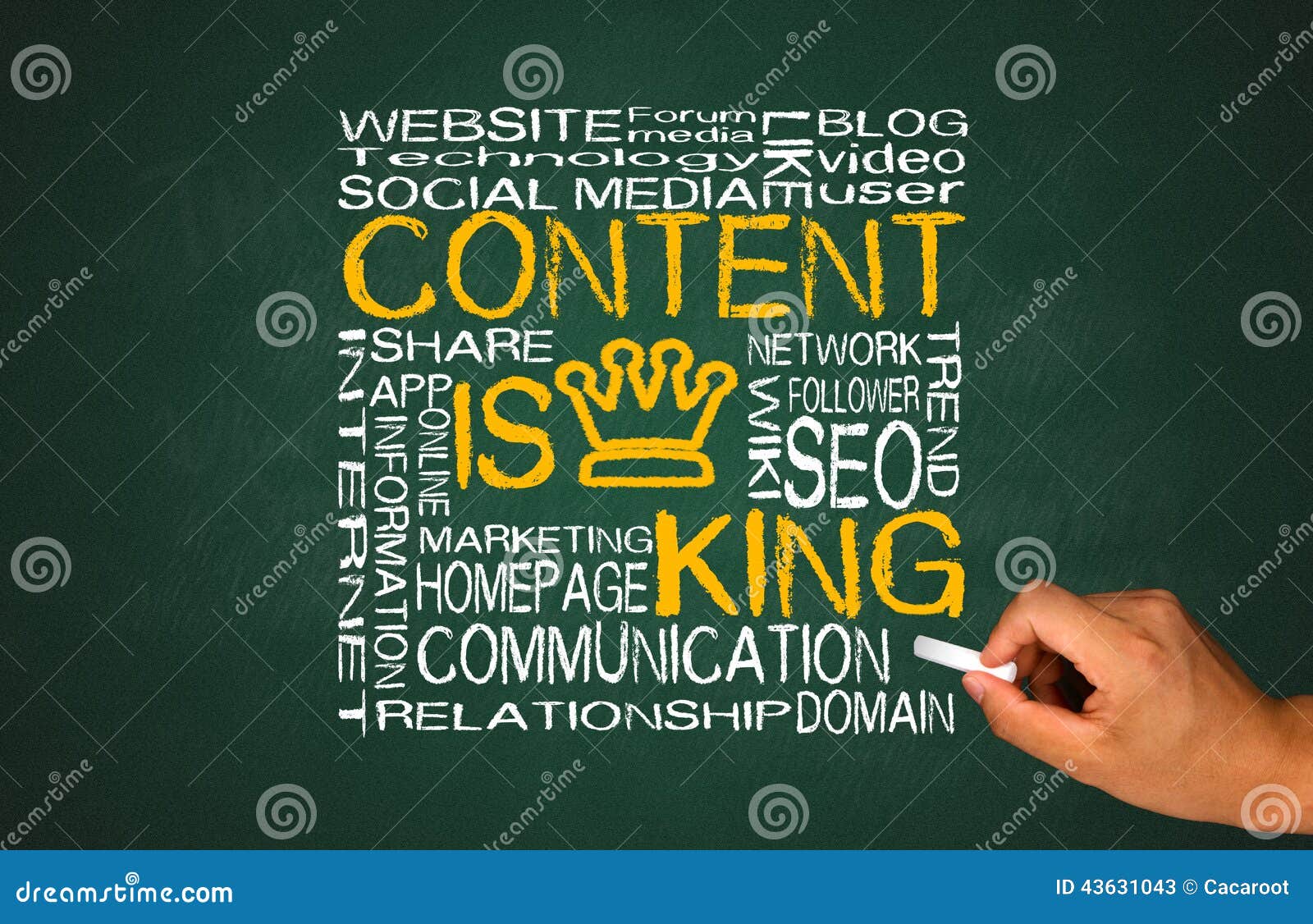 Le contenu est roi image stock. Image du commerce, website - 43631043