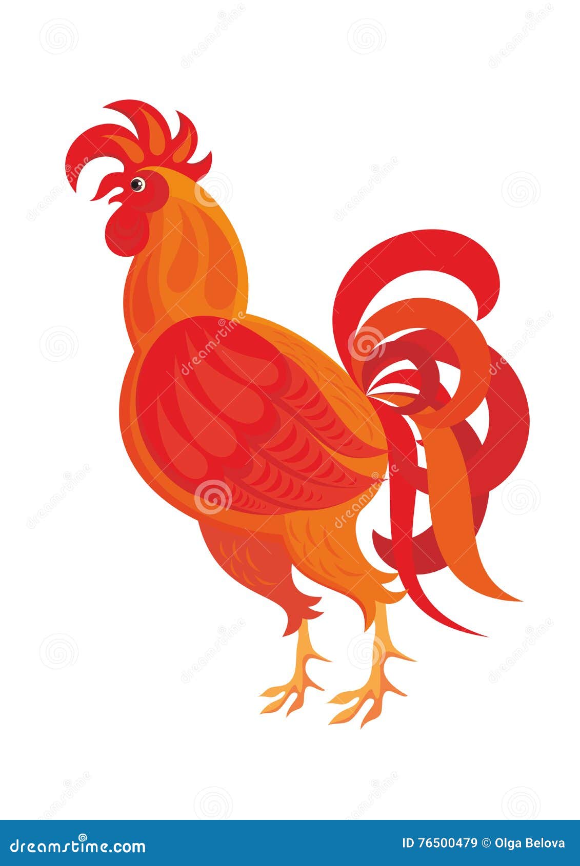 Le coq rouge illustration de vecteur. Illustration du neuf - 76500479