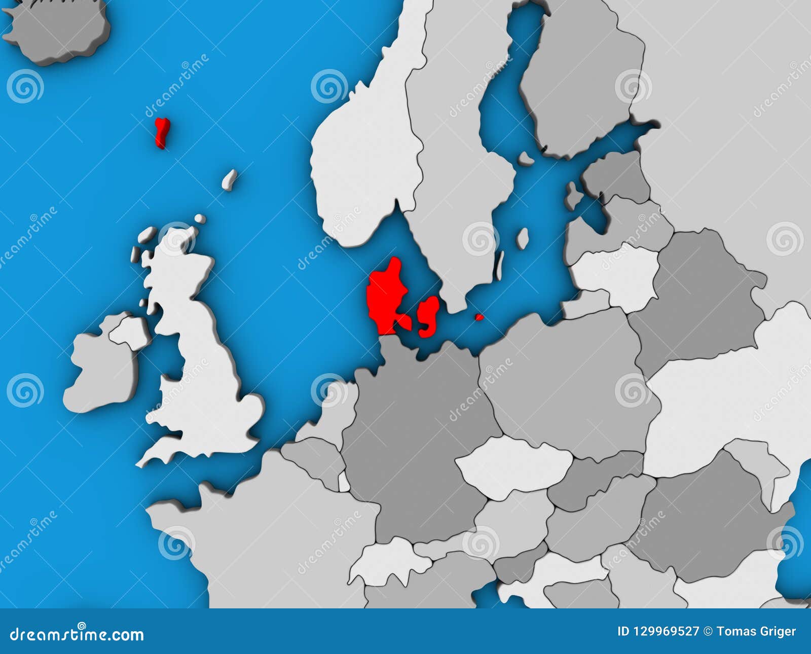 Le Danemark Sur La Carte 3D Illustration Stock - Illustration du globe ...