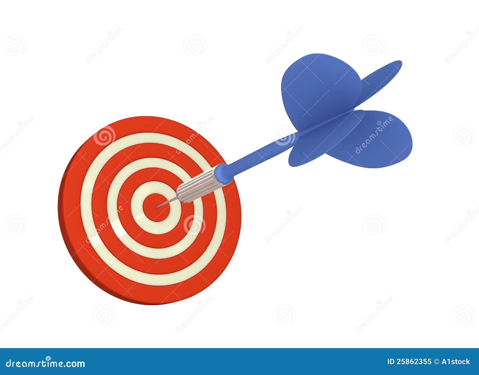 Le Dard Heurte Le Centre De Panneau Illustration Stock - Illustration ...