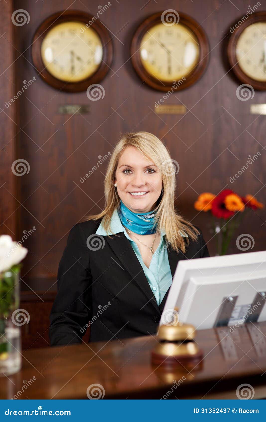 Le Den Blonda Receptionisten Fotografering för Bildbyråer - Bild av ...