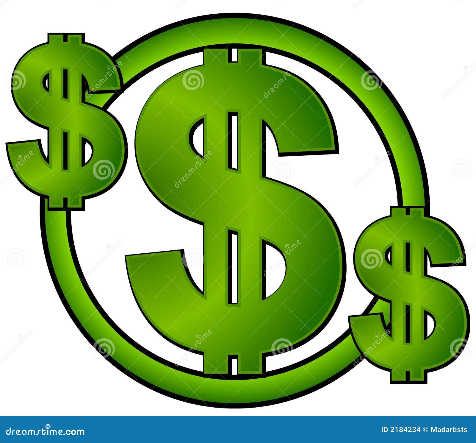 Le Dollar Vert Signe Dedans Un Cercle Images stock - Image: 2184234