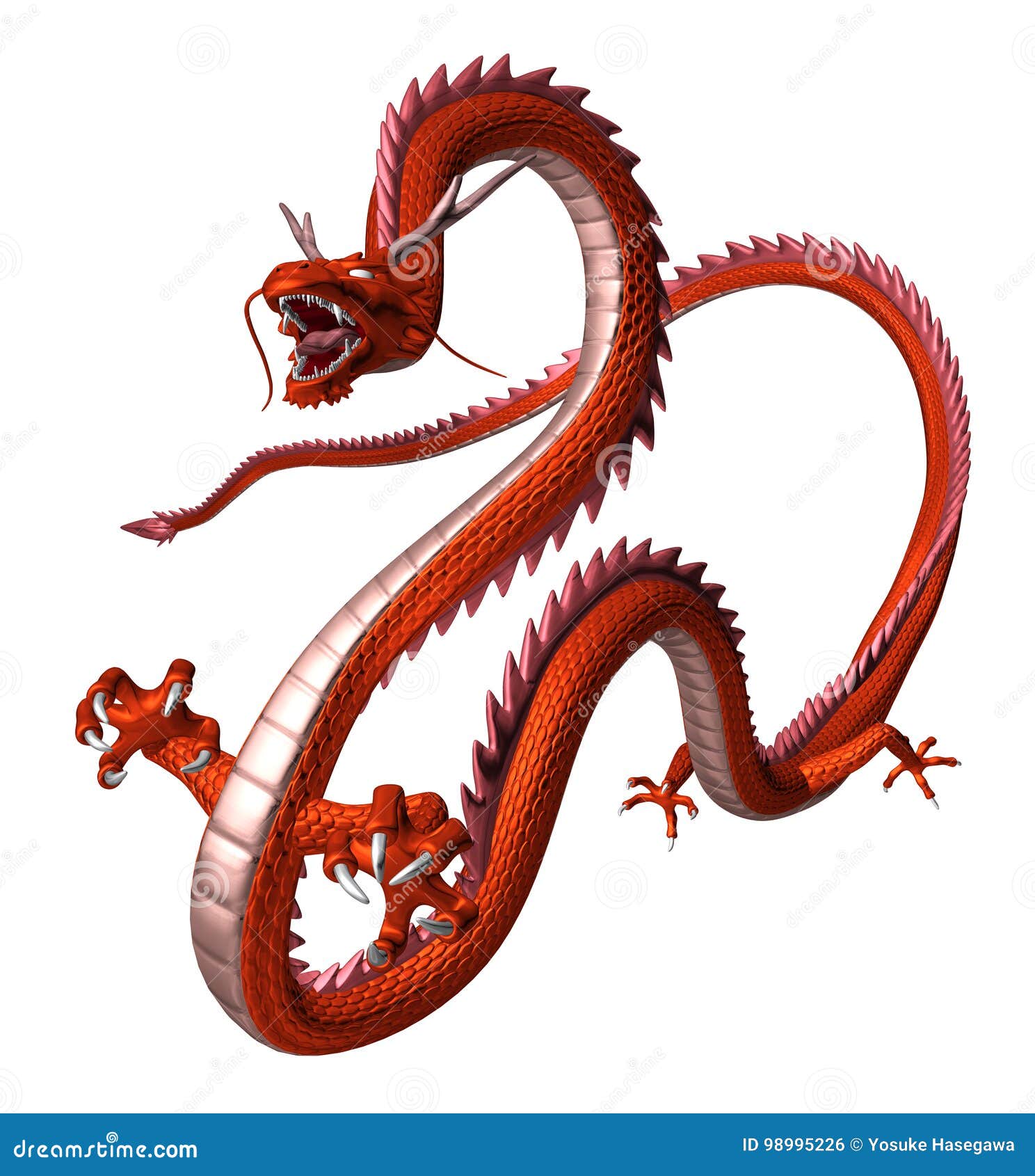 Le Dragon Rouge, Illustration 3D Illustration Stock - Illustration of ...