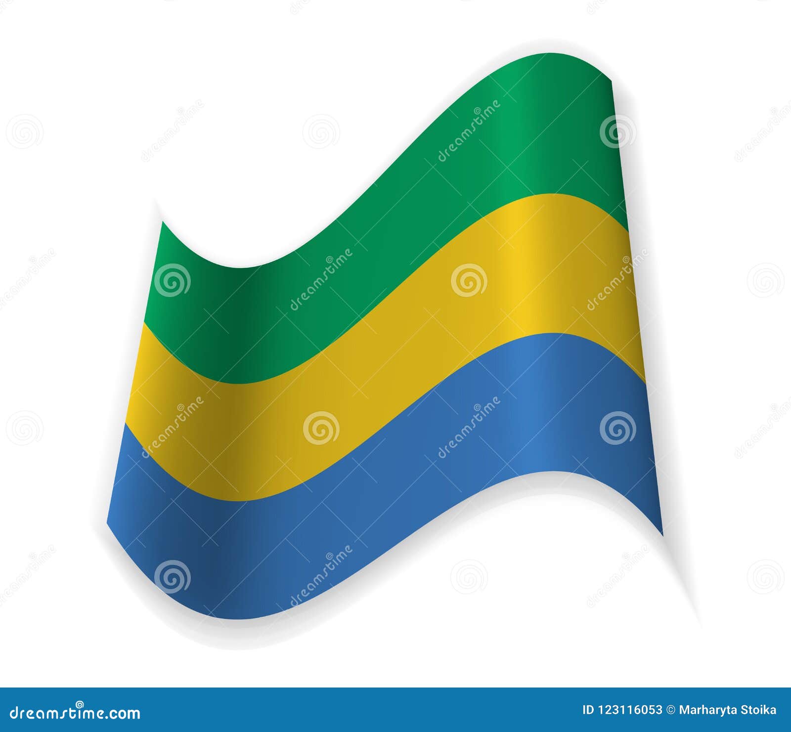 Le drapeau du Gabon illustration de vecteur. Illustration du emblème ...