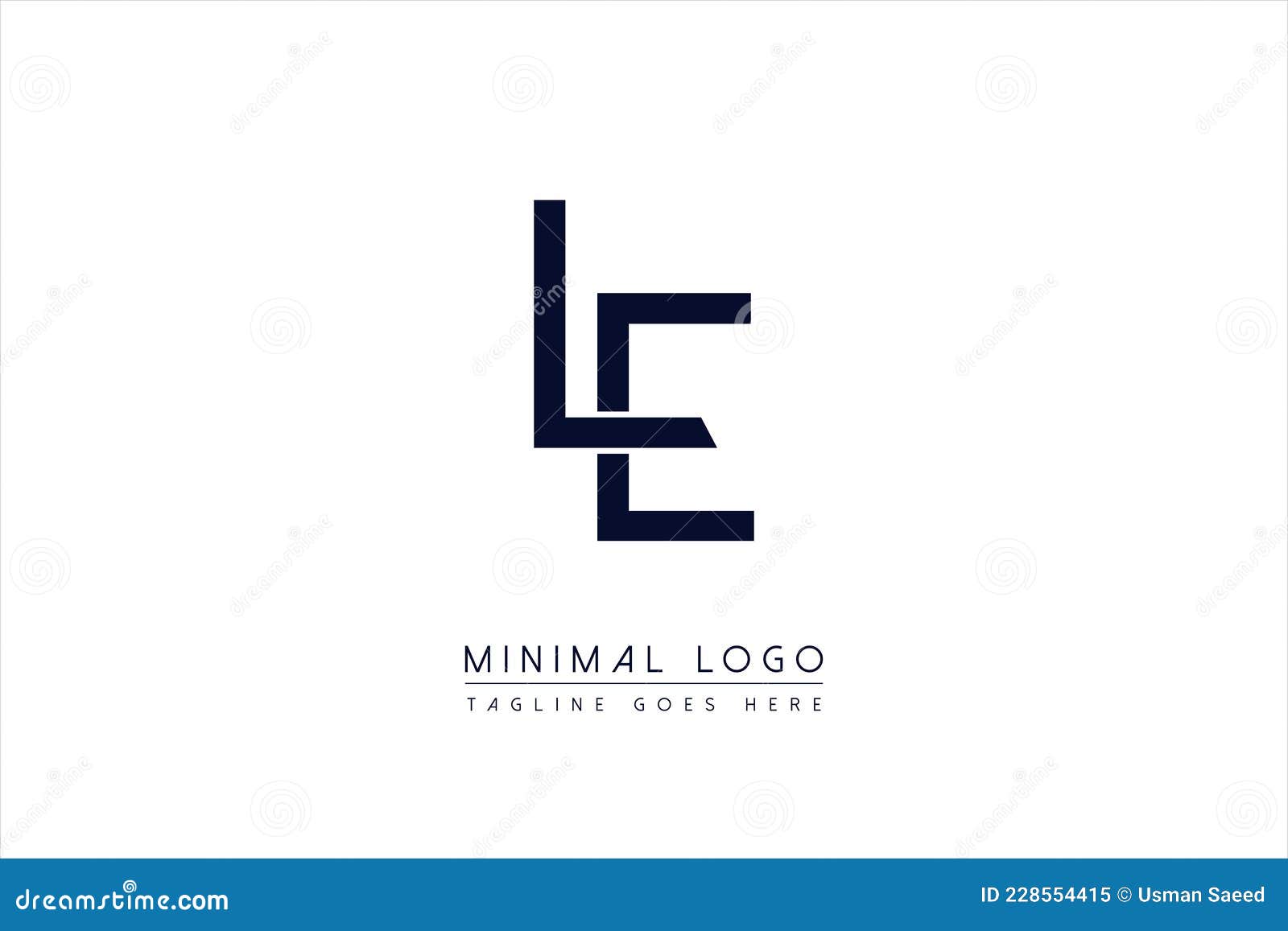 LE or EL or L and E Initial Minimal Monogram Letter Alphabet Logo ...