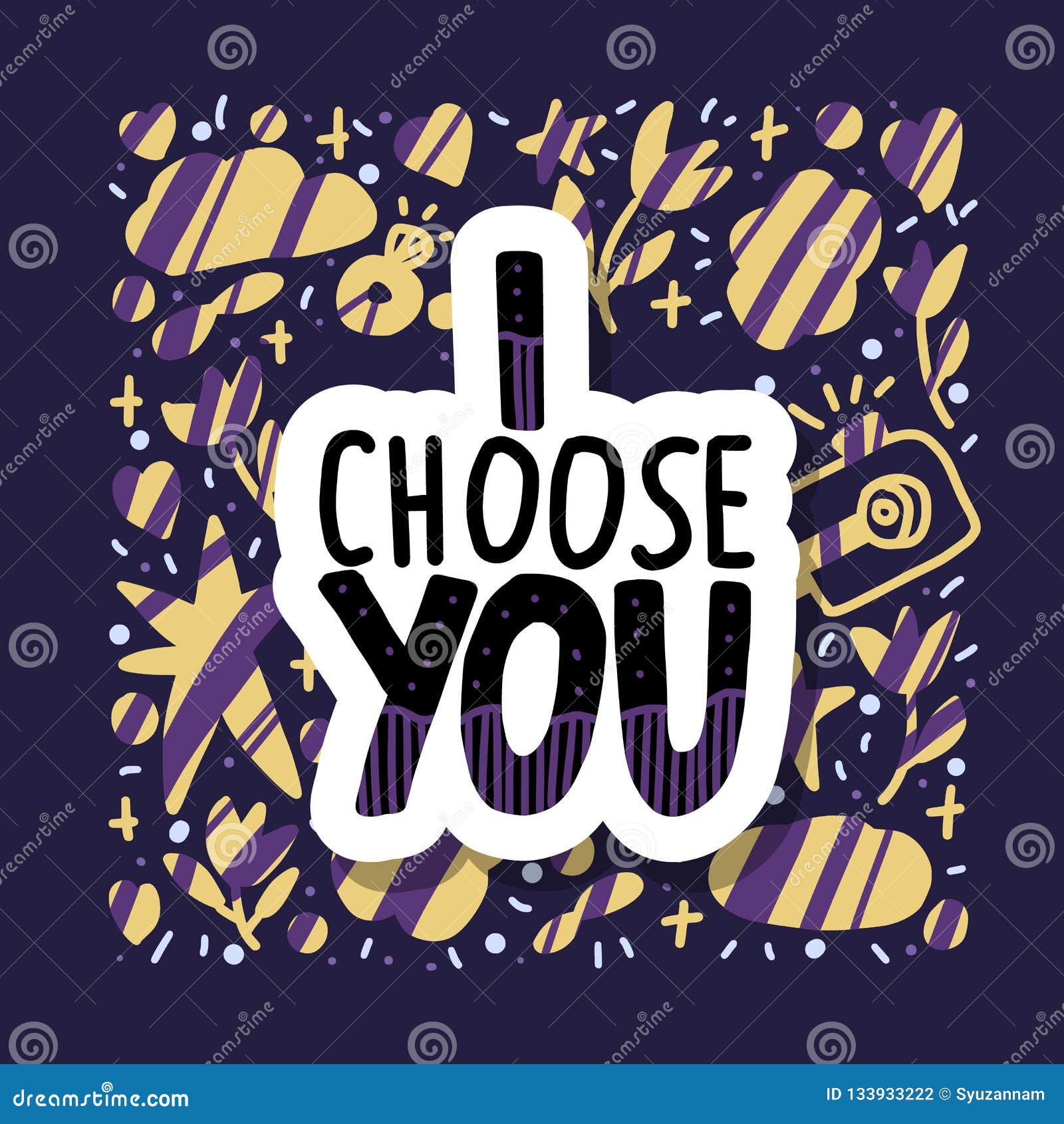 Le Elijo Las Letras Manuscritas Del Vector Ilustración del Vector ...