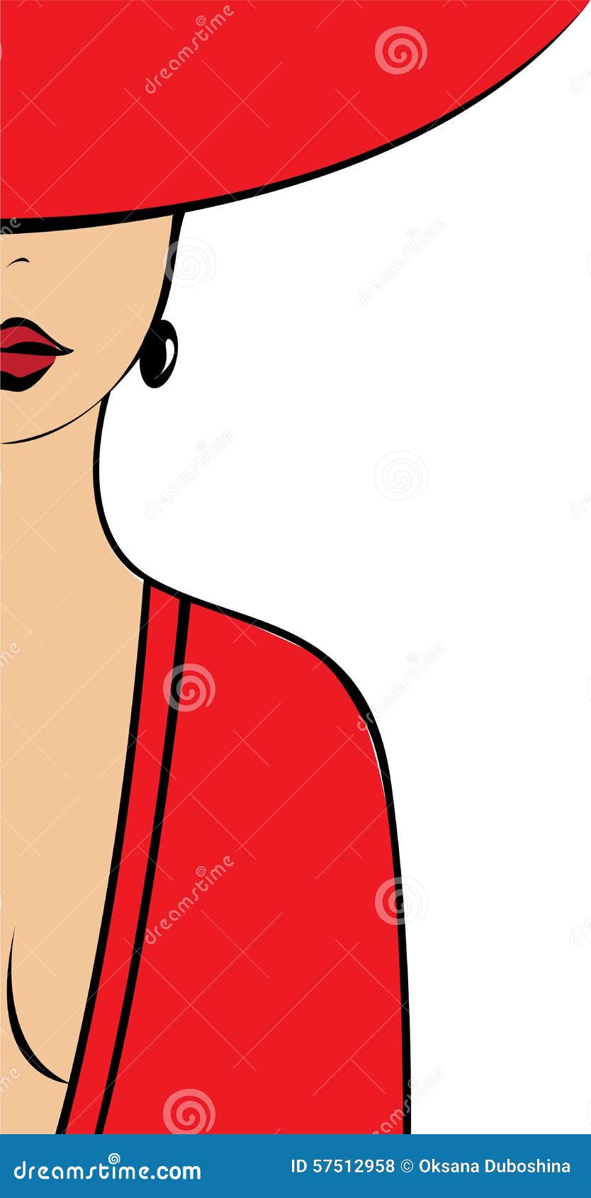 Le femme en rouge illustration de vecteur. Illustration du chapeau ...