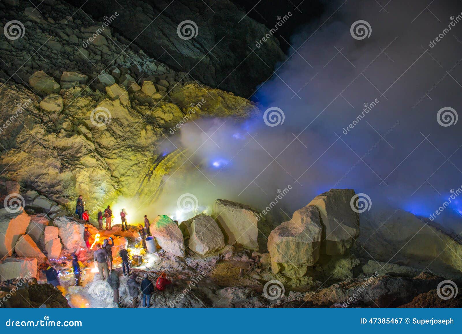 Le Feu Bleu, Volcan De Kawah Ijen Photographie éditorial - Image du ...