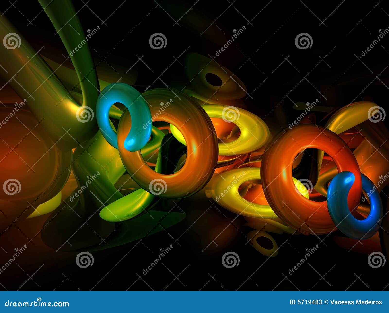 Le Figure Astratte Variopinte 3D Rendono Backgroun Illustrazione di ...