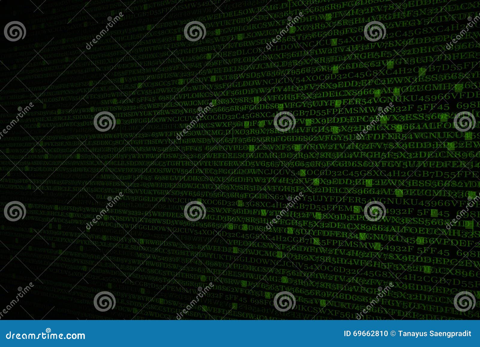 Le Fond Vert De Code Alphanumérique Illustration Stock - Illustration ...