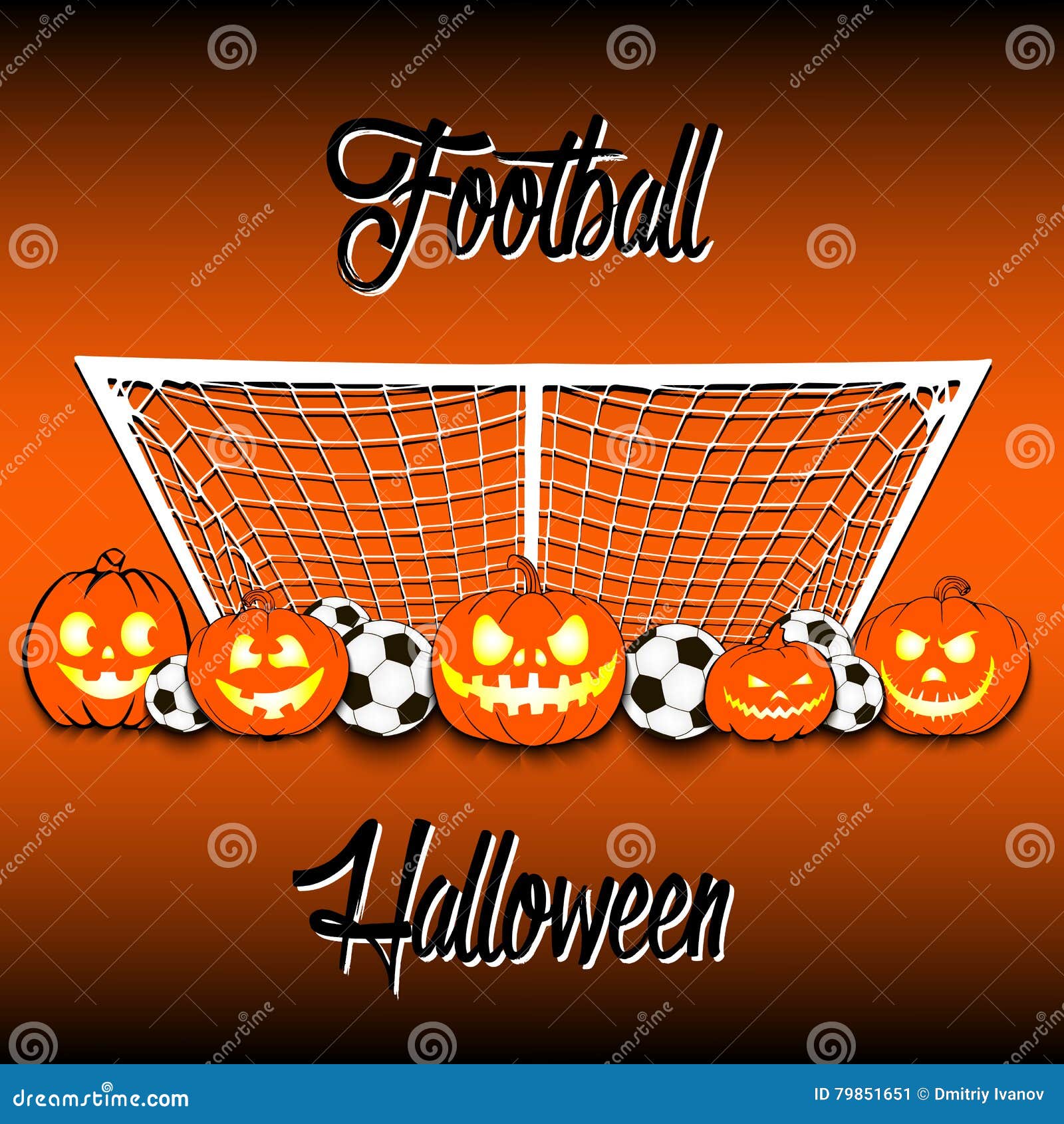 Le football et Halloween illustration de vecteur. Illustration du zone ...