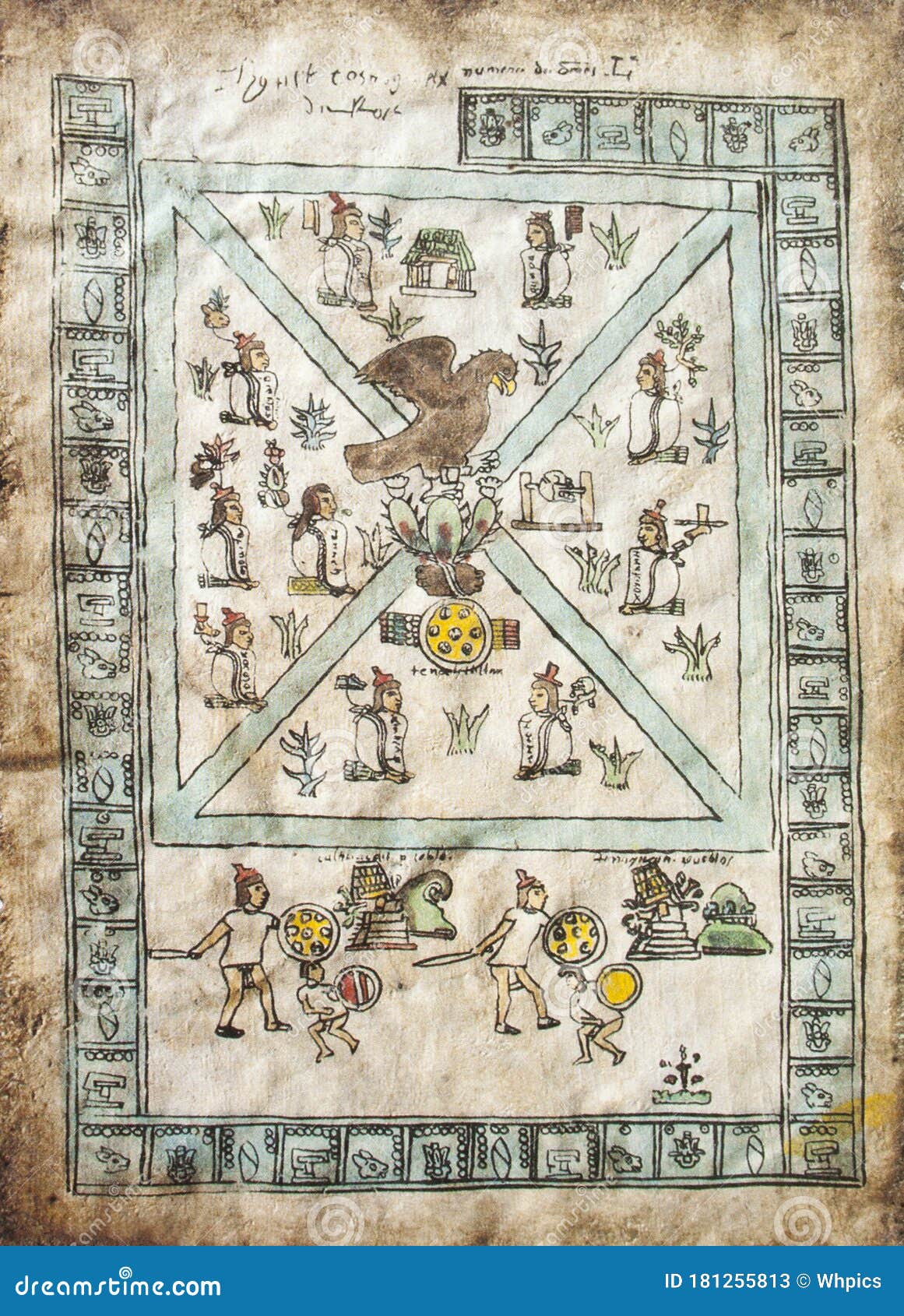 Le Frontispice Du Codex Mendoza Photo stock éditorial - Image du ...