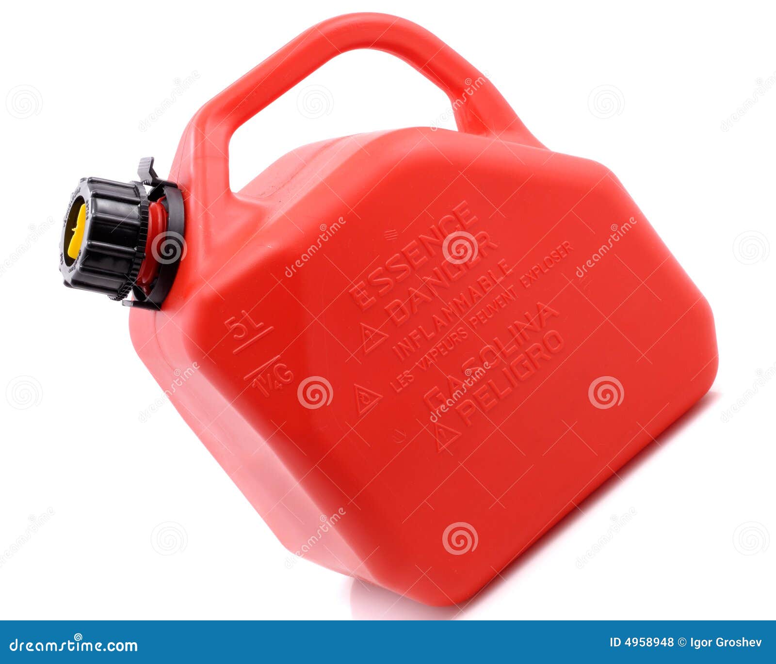 Le gaz rouge peut photo stock. Image du boîte, plastique - 4958948