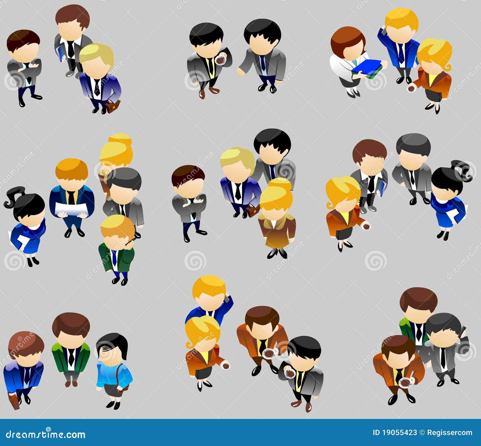 Le Gens D'affaires Reste Dans Les Groupes. Illustration Stock ...