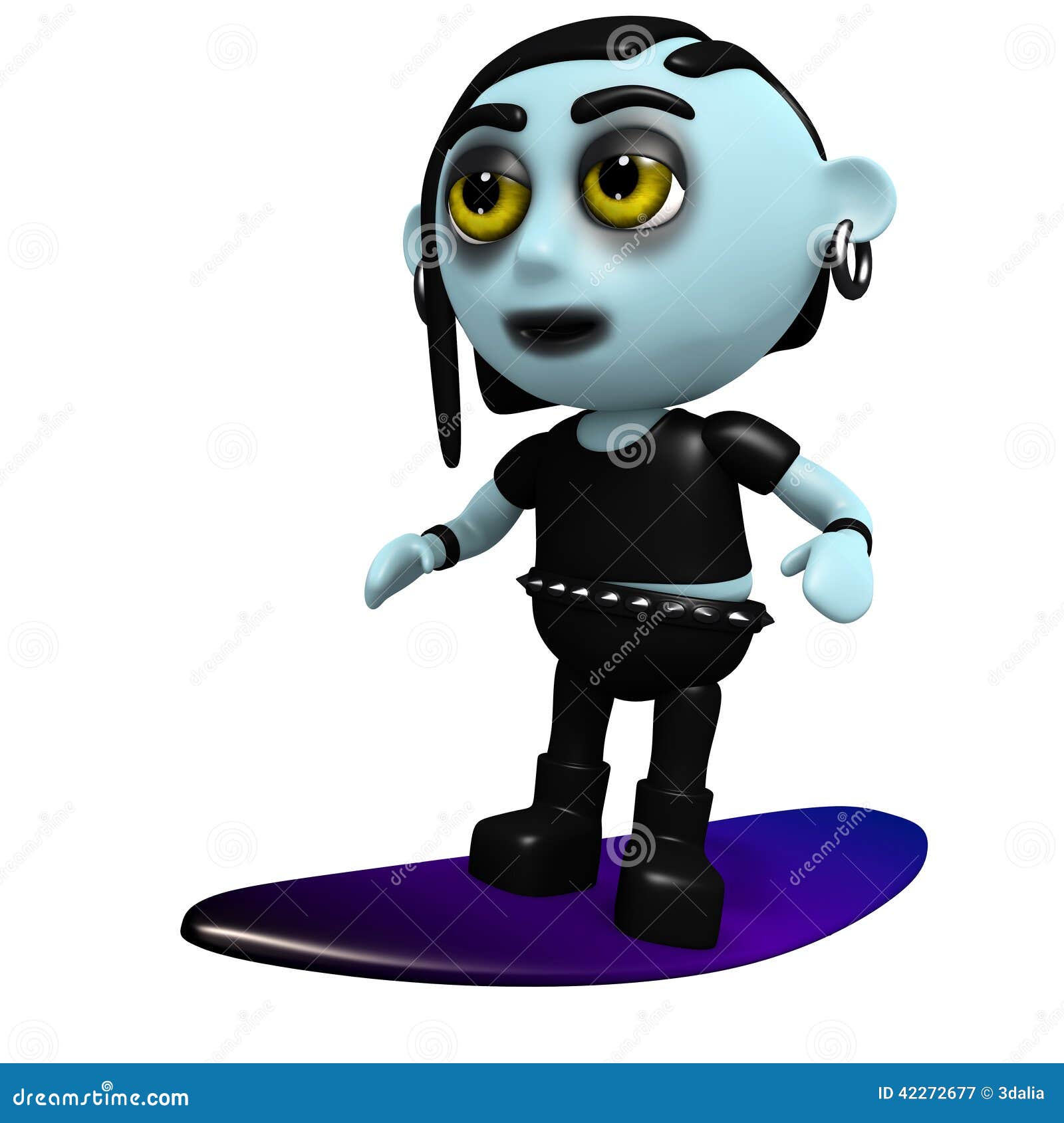 Le goth 3d punk va surfer illustration stock. Illustration du urbain ...