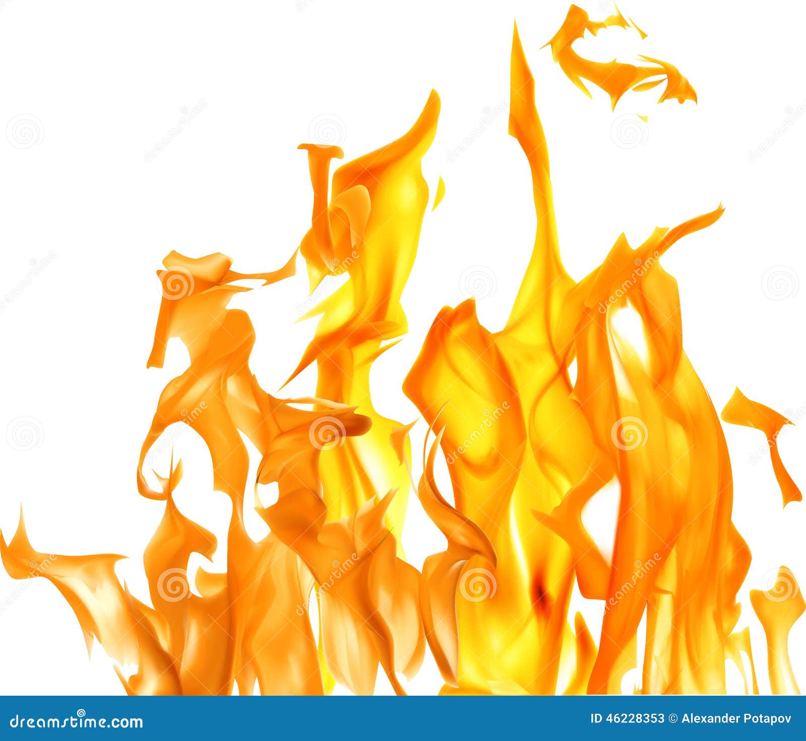 Le Grand Feu Orange Sur L'illustration Blanche Illustration de Vecteur ...