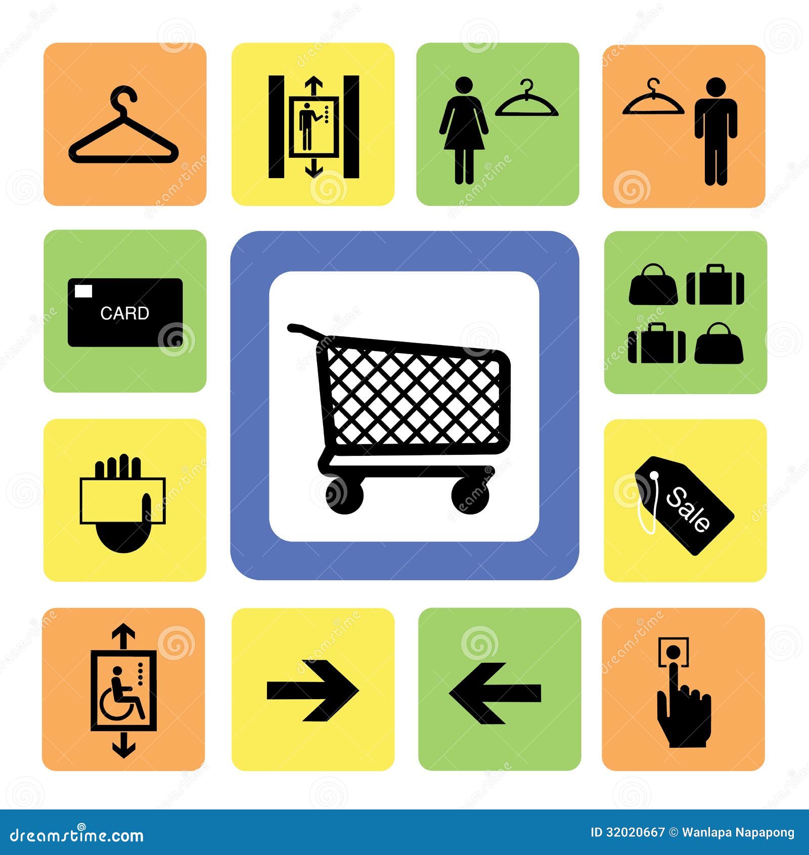 Le Icone Del Centro Commerciale Hanno Messo 2 Illustrazione Vettoriale ...