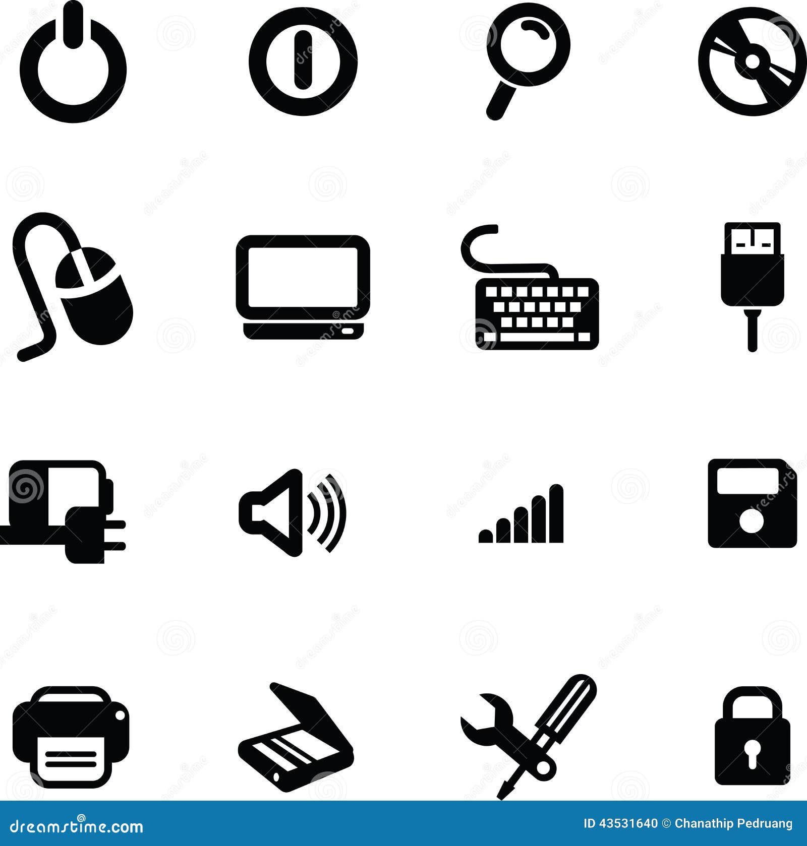 Le Icone Del Computer Hanno Messo 01 Illustrazione Vettoriale ...