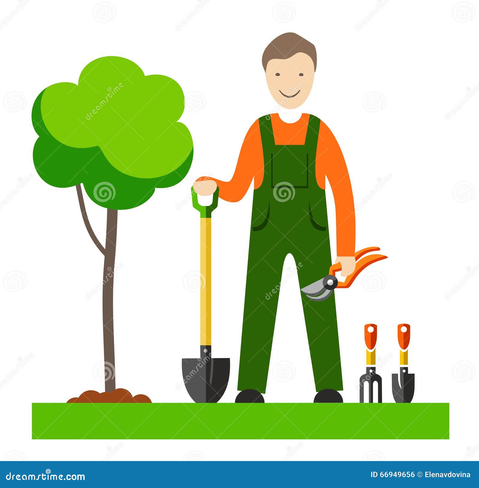 Le Jardinier, Avec Des Illustrations De Couleur Illustration de Vecteur ...