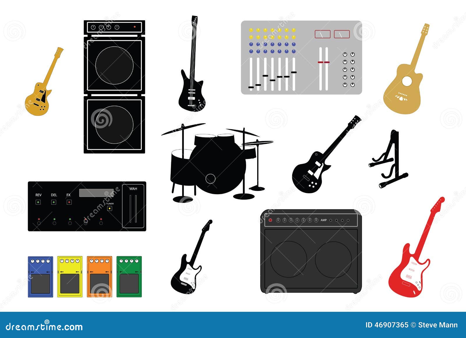 Le Klaxon De Musique a Placé 3 Illustration Stock - Illustration du ...