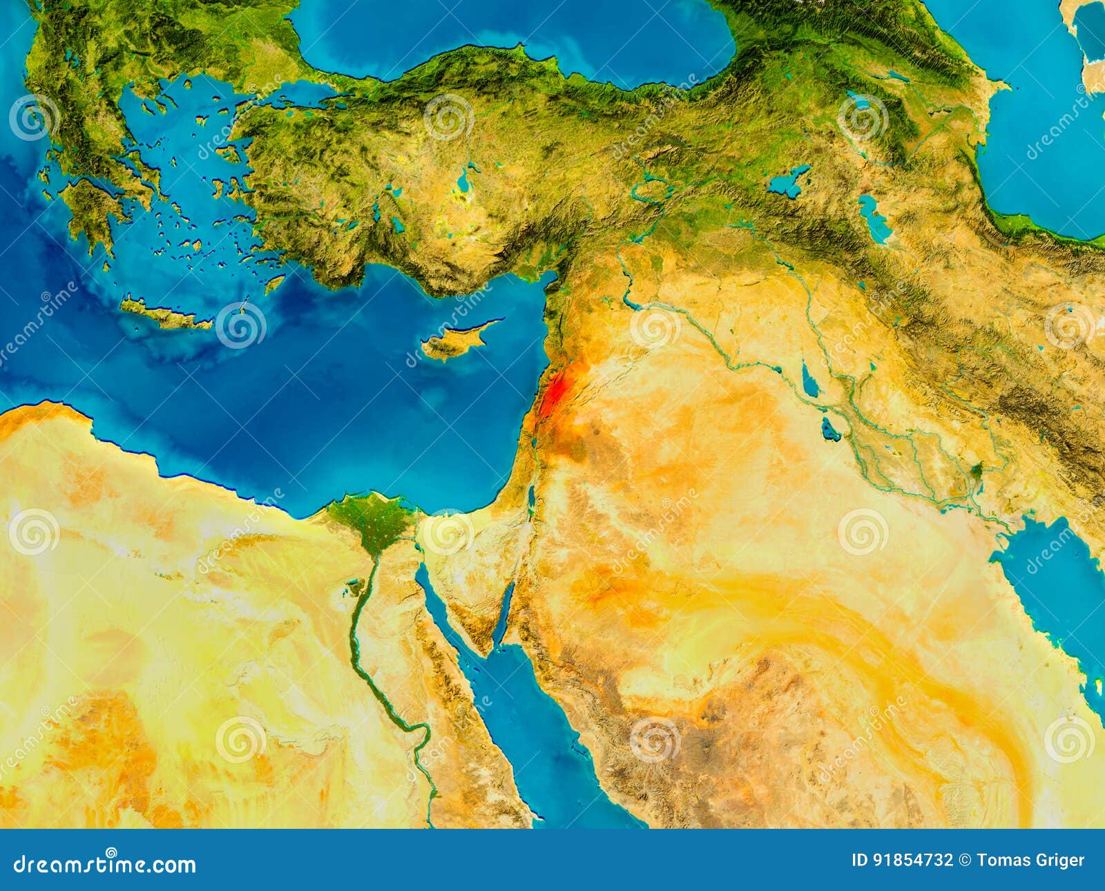 Le Liban Sur La Carte Physique Illustration Stock - Illustration du ...
