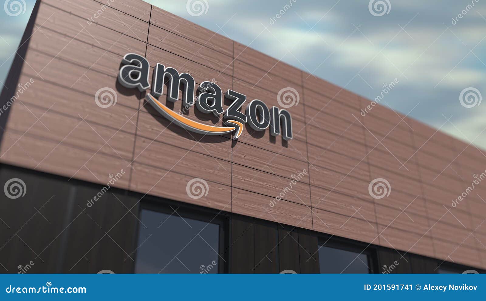 Le Logo D'Amazon Sur Le Rendu 3d éditorial Du Bâtiment Photo éditorial ...