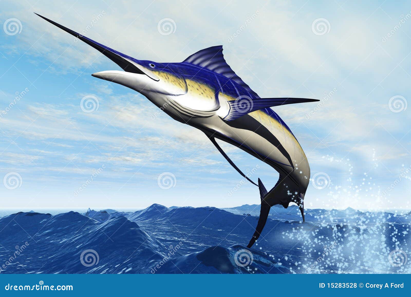 Le marlin sautent illustration stock. Illustration du pêche - 15283528