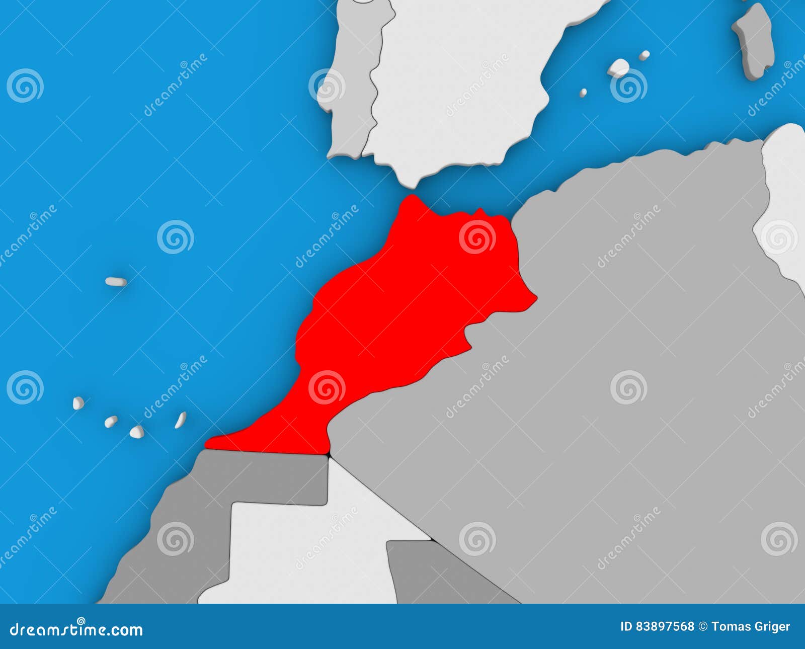 Le Maroc En Rouge Sur Le Globe Illustration Stock - Illustration du ...