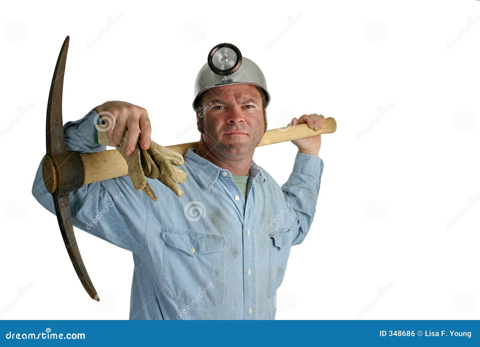 Le mineur avec la pioche 2 photo stock. Image du poussière - 348686