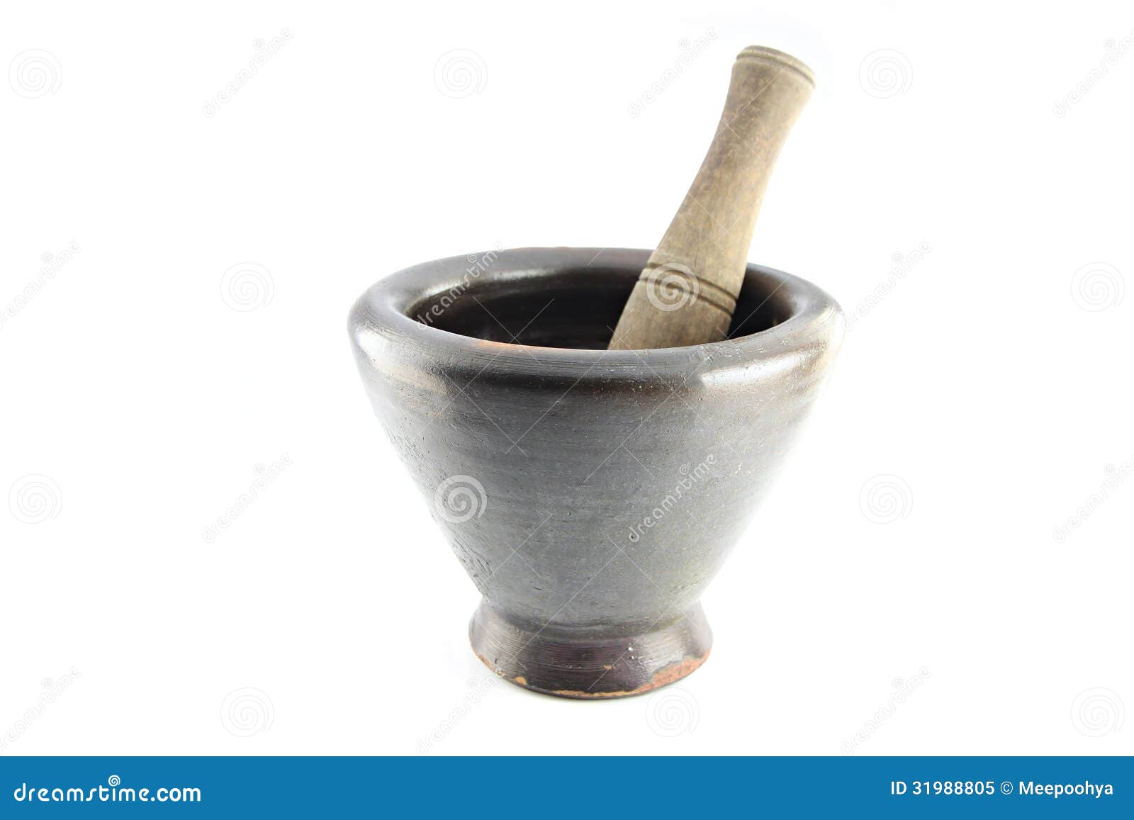 Le mortier et le pilon. image stock. Image du pilon, bois - 31988805