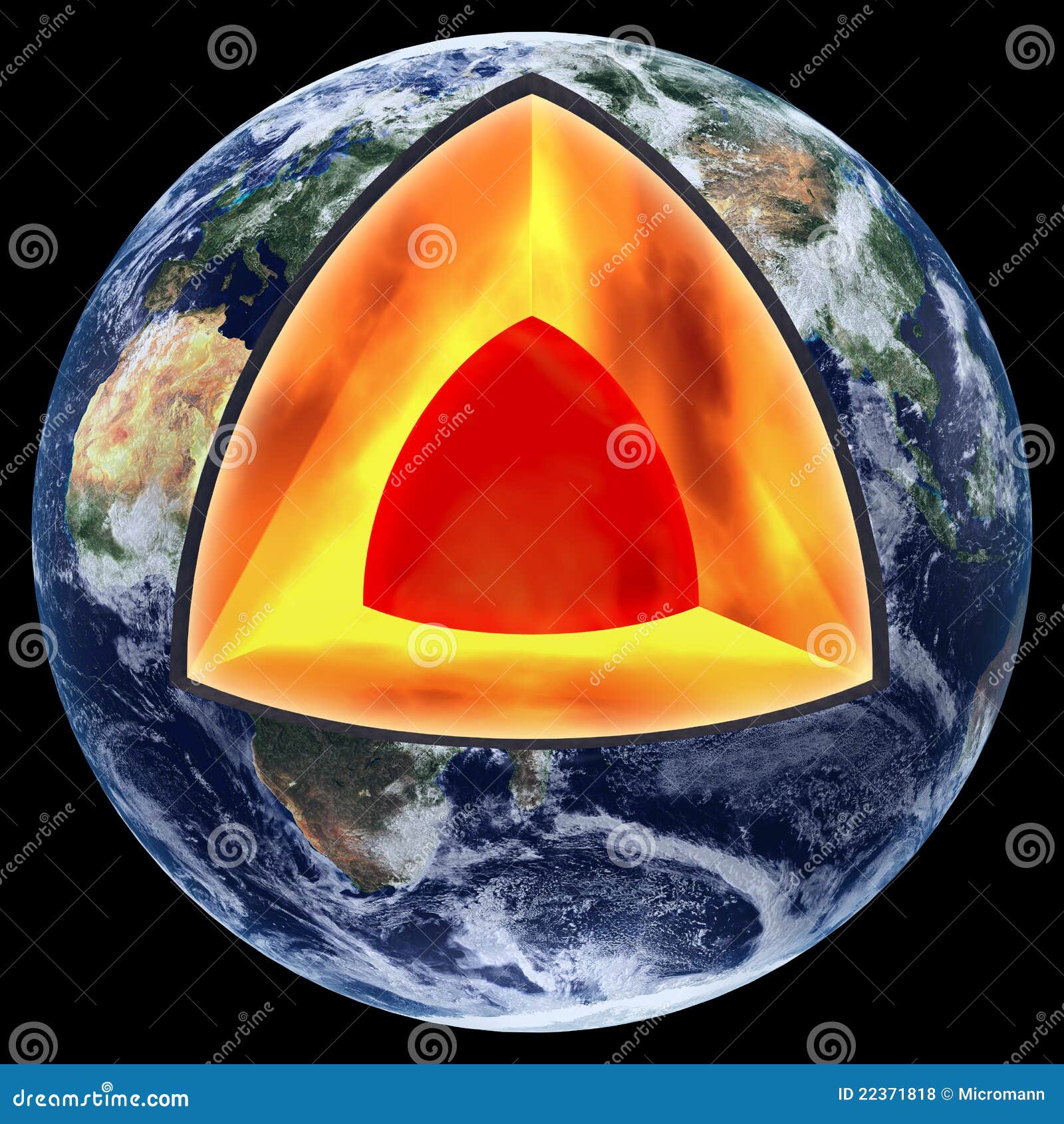 Le noyau terrestre illustration stock. Illustration du isolement - 22371818