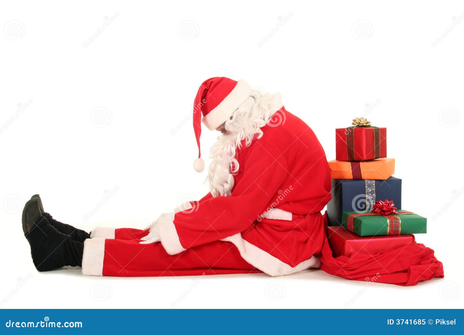 Le père noël fatigué image stock. Image du homme, rouge - 3741685