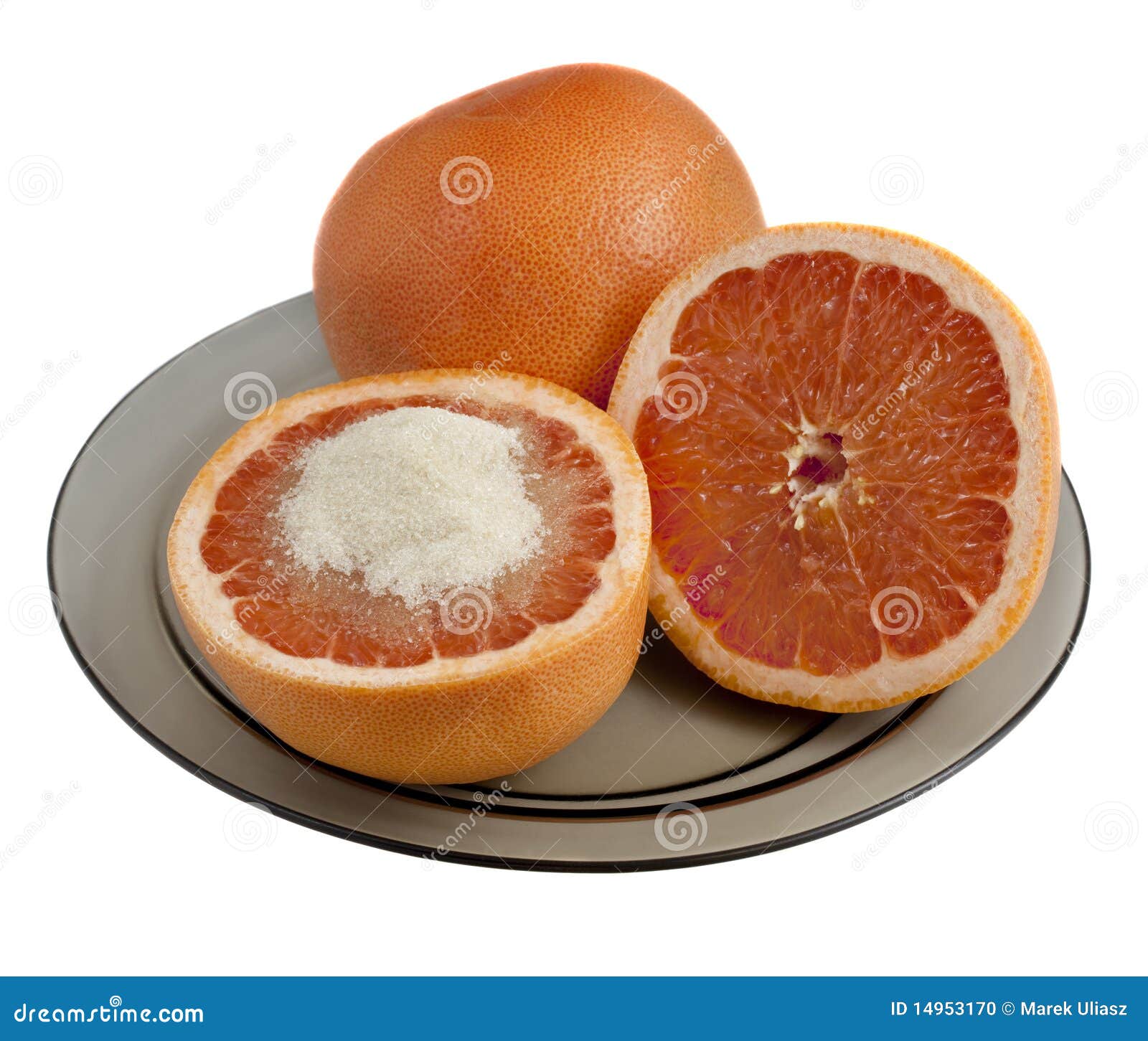 Le Pamplemousse a Servi Avec Du Sucre Photo stock - Image du citron ...