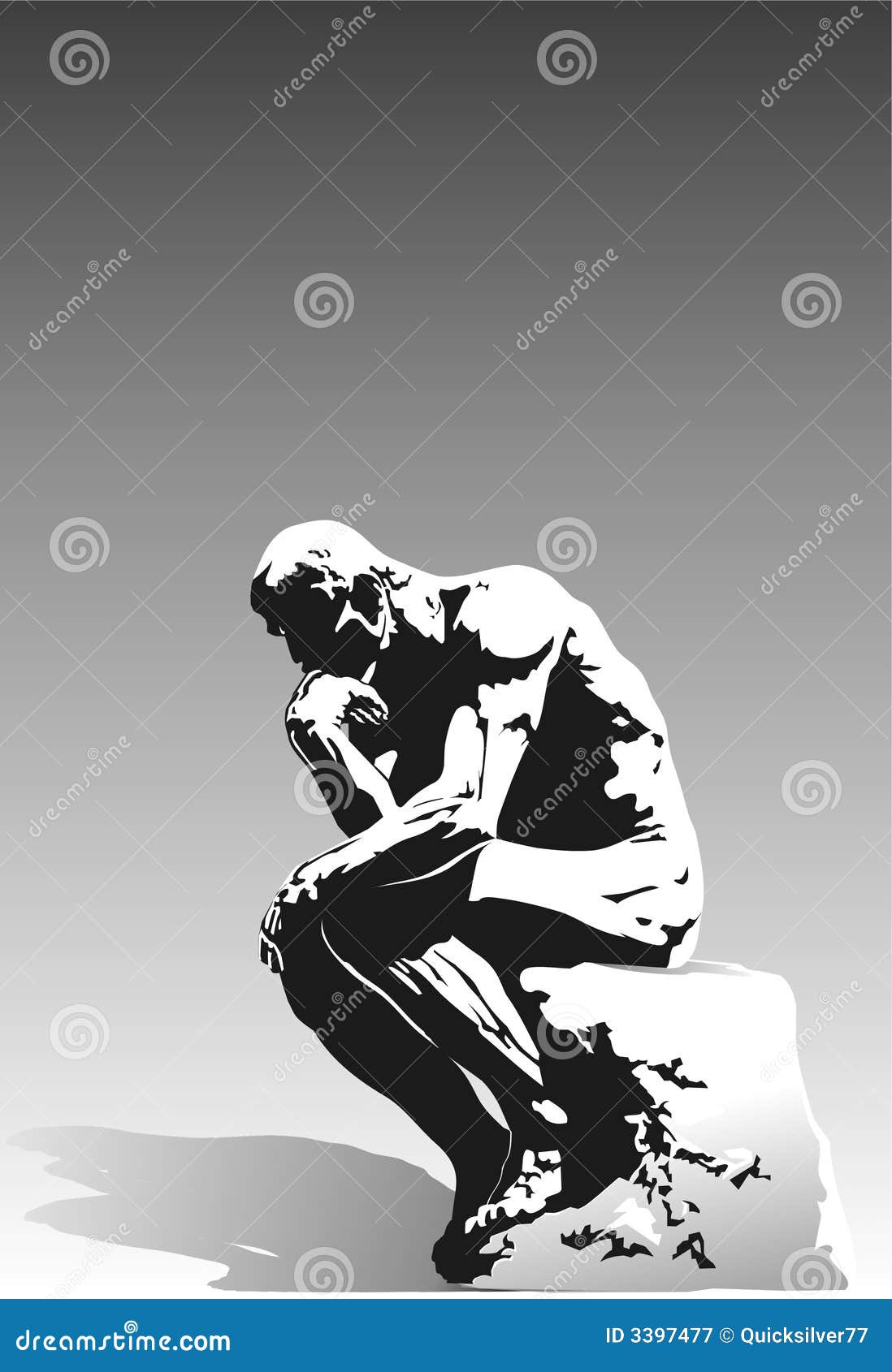 Le penseur illustration de vecteur. Illustration du artistique - 3397477