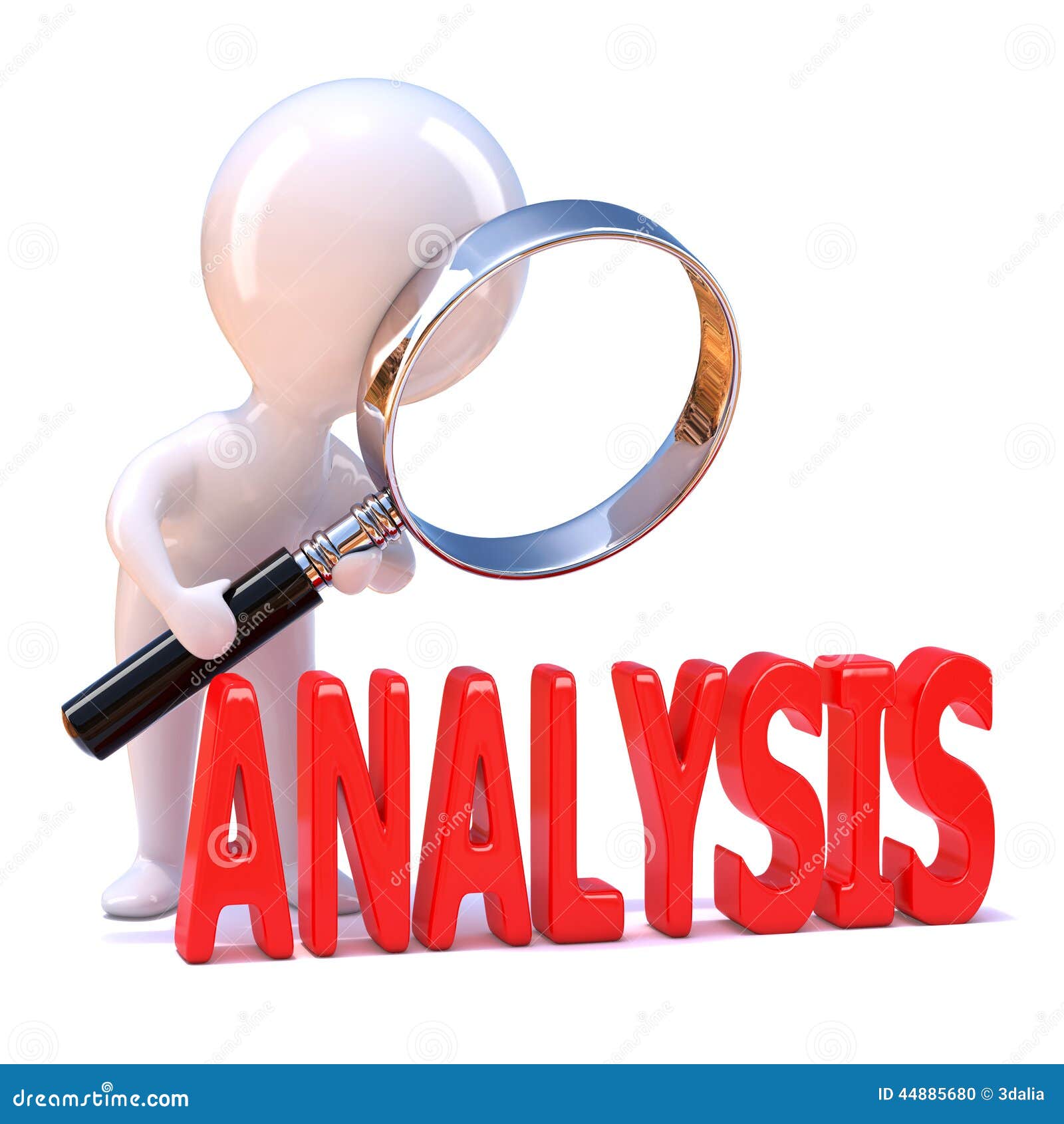 Le Petit Homme 3d Regarde L'analyse Illustration Stock - Illustration ...