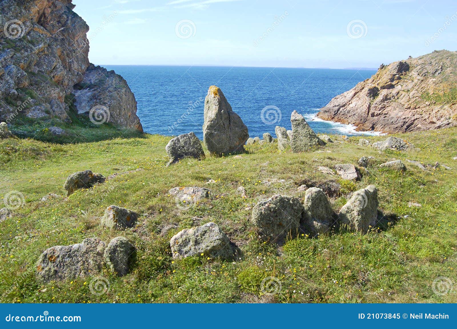 Le Pinacle, Standing Stones on Jersey Stock Image - Image of history ...