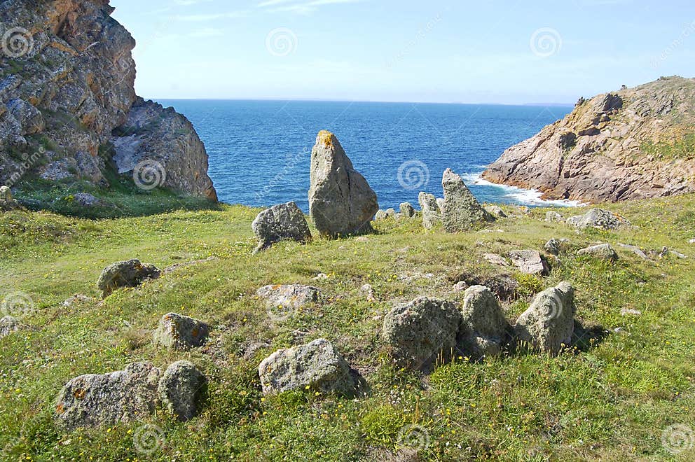 Le Pinacle, Standing Stones on Jersey Stock Image - Image of history ...