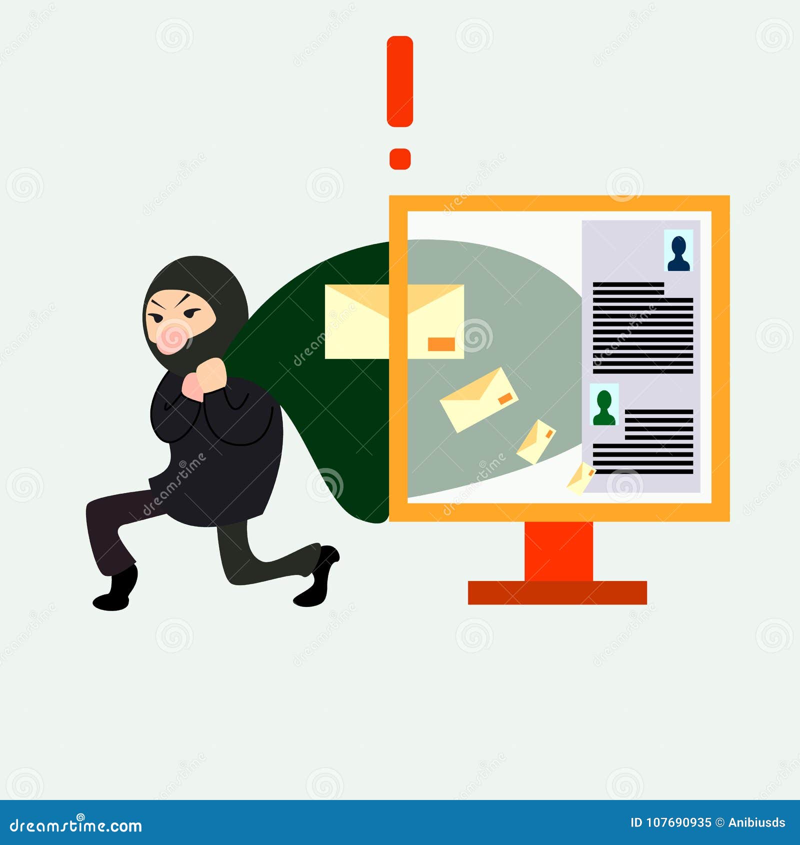 Le Pirate Informatique Vole L'information Illustration de Vecteur ...