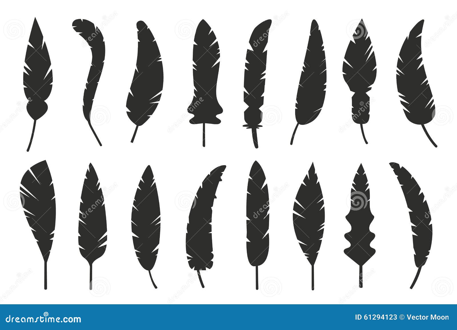 Le Piume Vector La Siluetta in Bianco E Nero Illustrazione Vettoriale ...