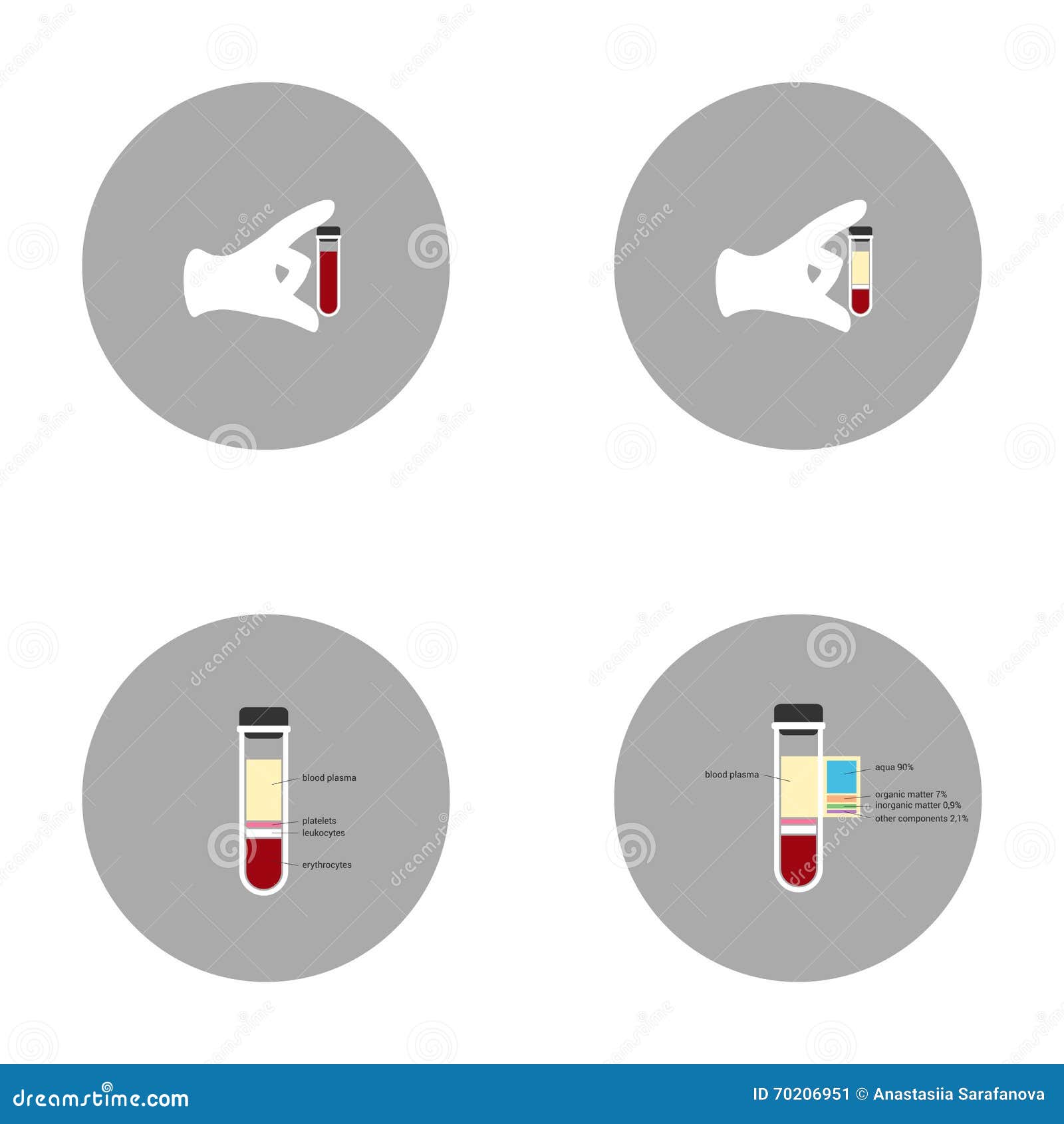 Le Plasma Sanguin in Vitro Et Ses Composants Illustration de Vecteur ...