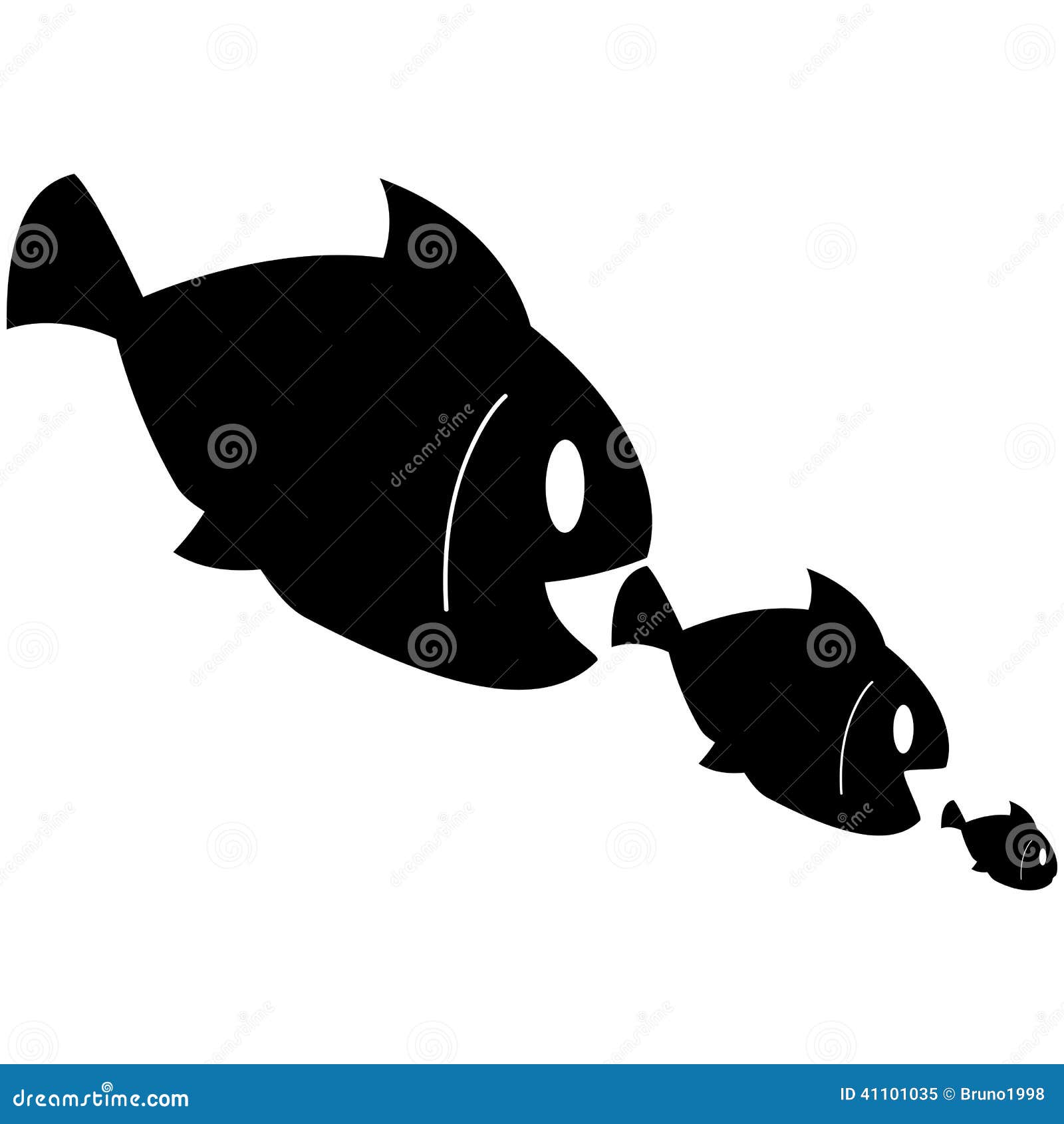 Le Poisson Mange Des Poissons Illustration de Vecteur - Illustration du ...