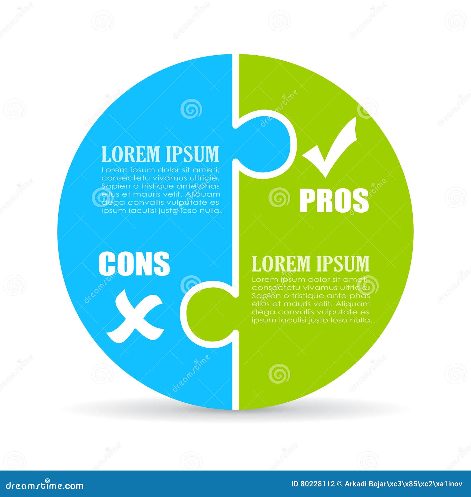 Le Pour - Et - Diagramme Du Contre Illustration de Vecteur ...