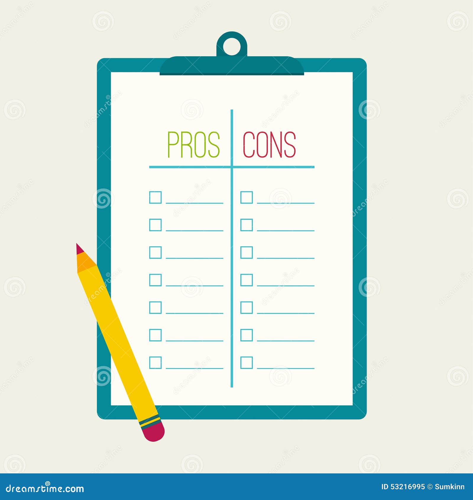 Le Pour - Et - Liste Du Contre Illustration de Vecteur - Illustration ...