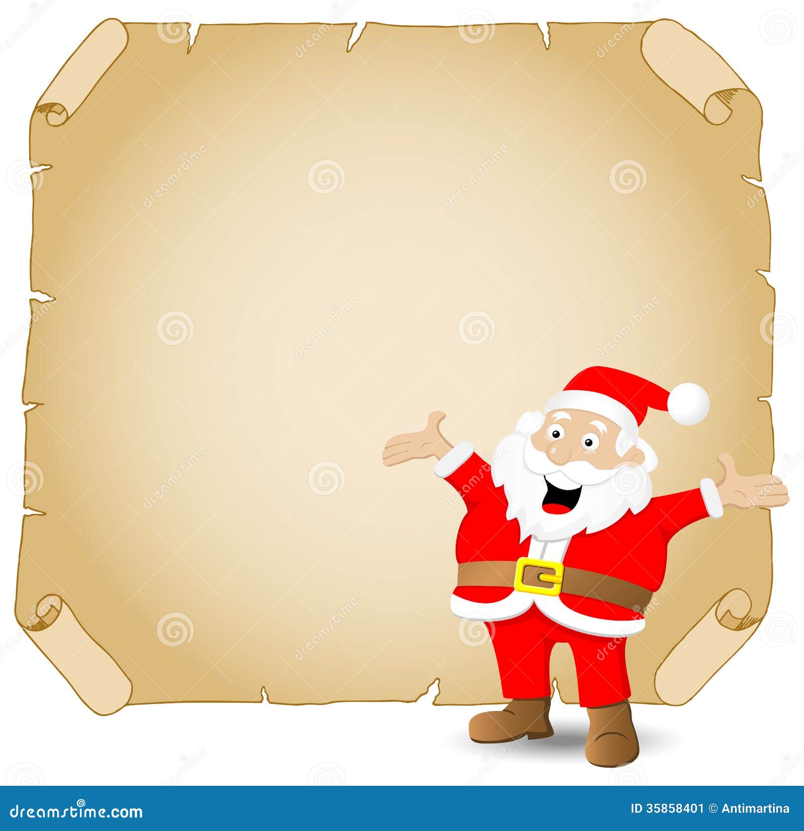 Le Père Noël Et Vieux Parchemin Image stock - Image: 35858401