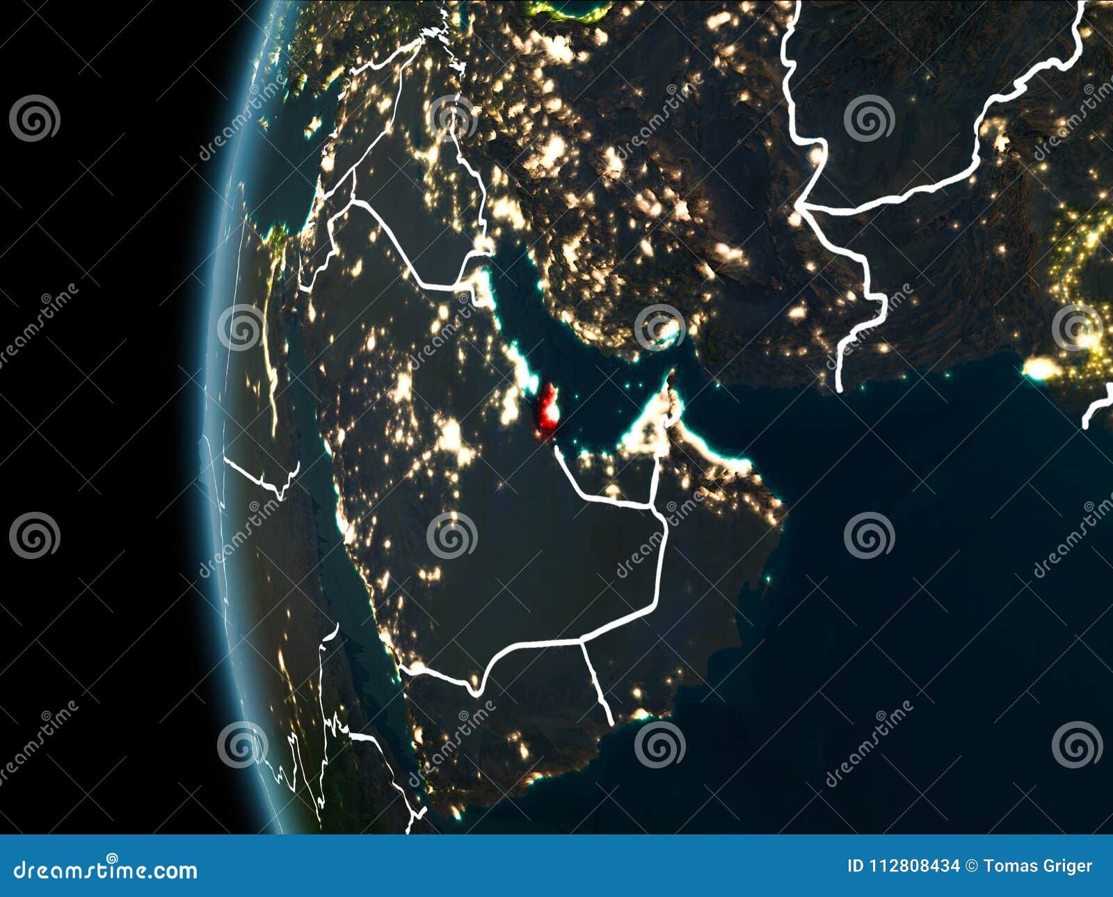 Le Qatar De L'espace La Nuit Illustration Stock - Illustration du ...