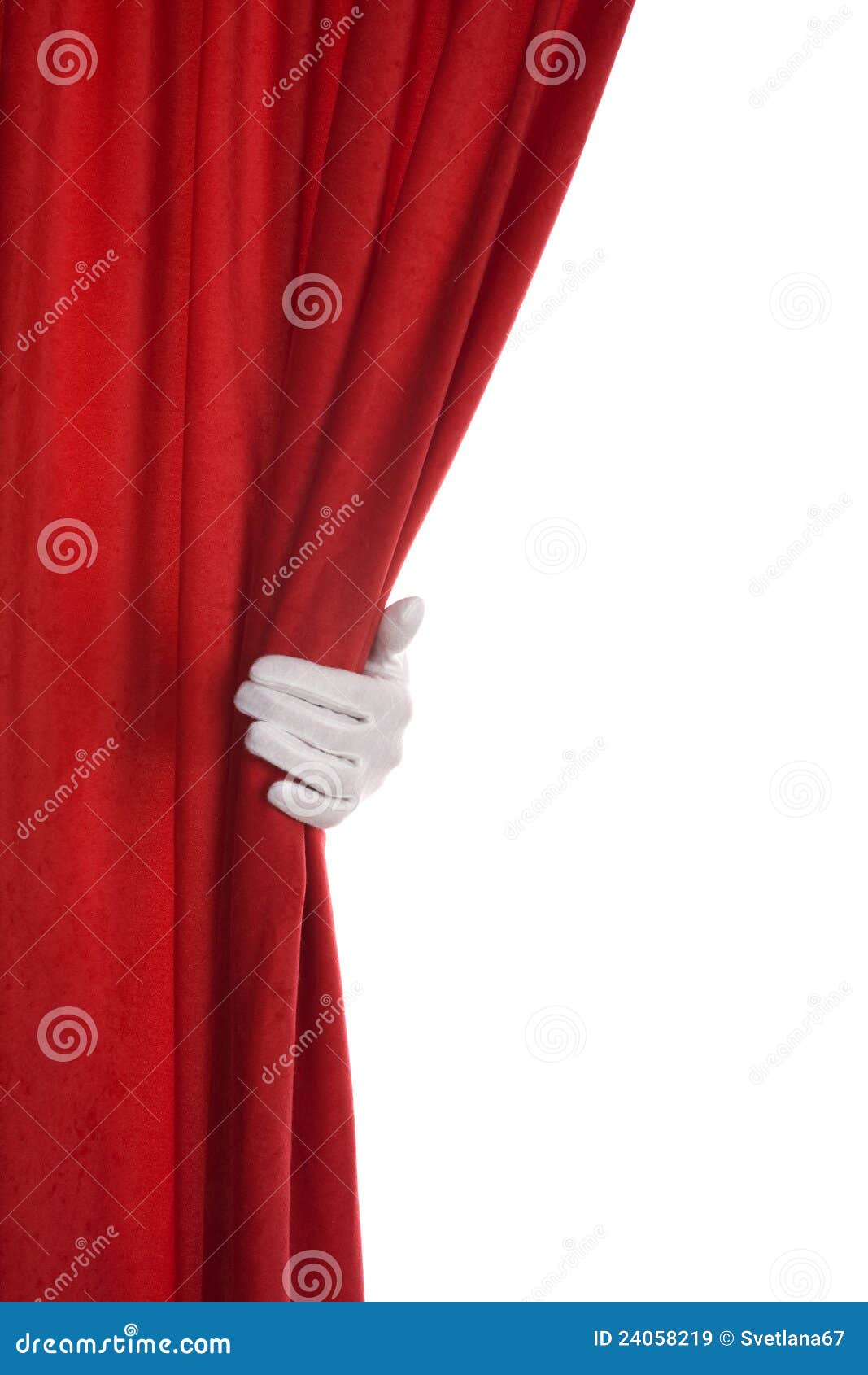Le Rideau Rouge Remettent Le Blanc Image stock - Image du acteur, fond ...