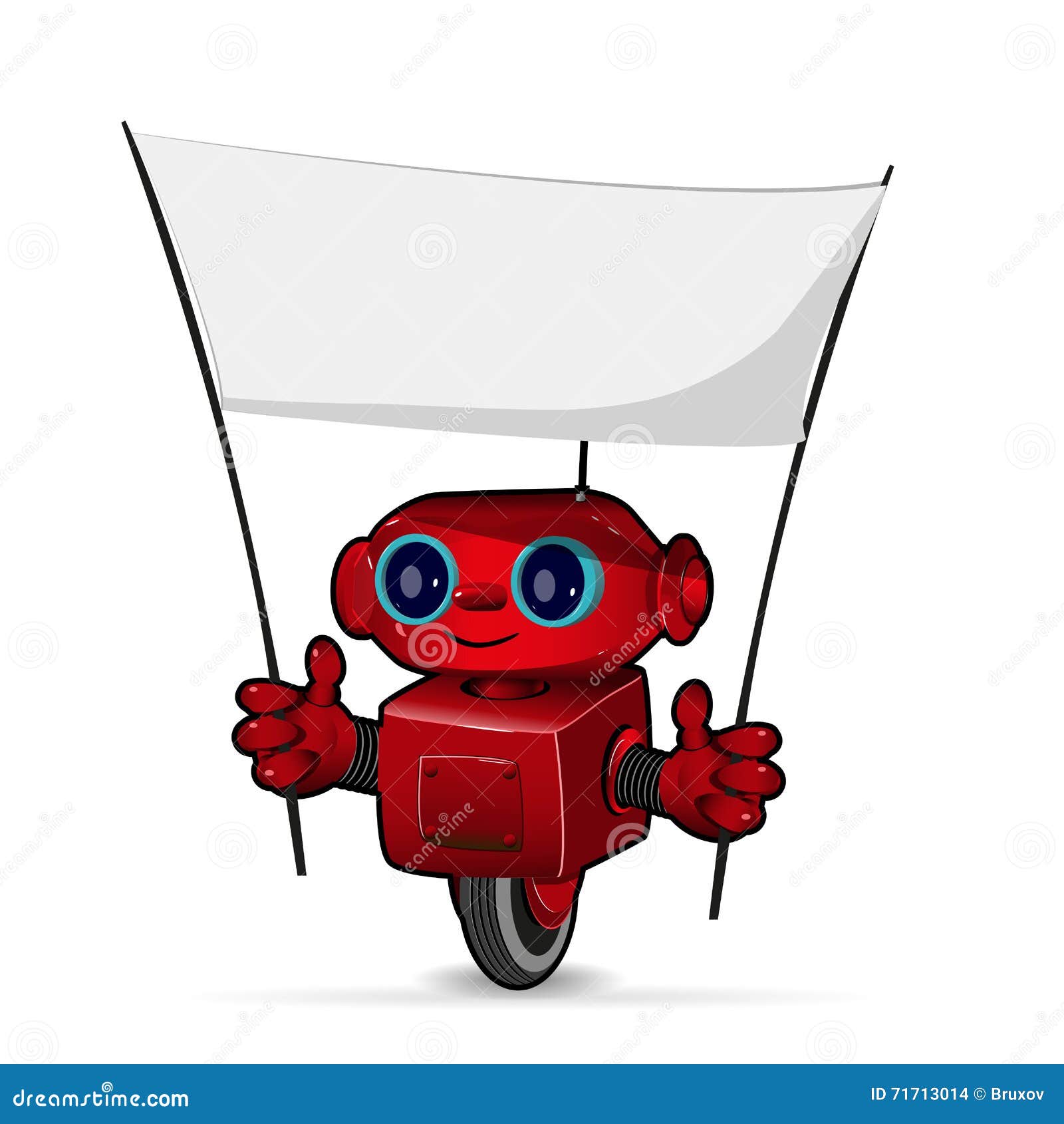 Le Robot Rouge Avec Une Affiche Illustration de Vecteur - Illustration ...