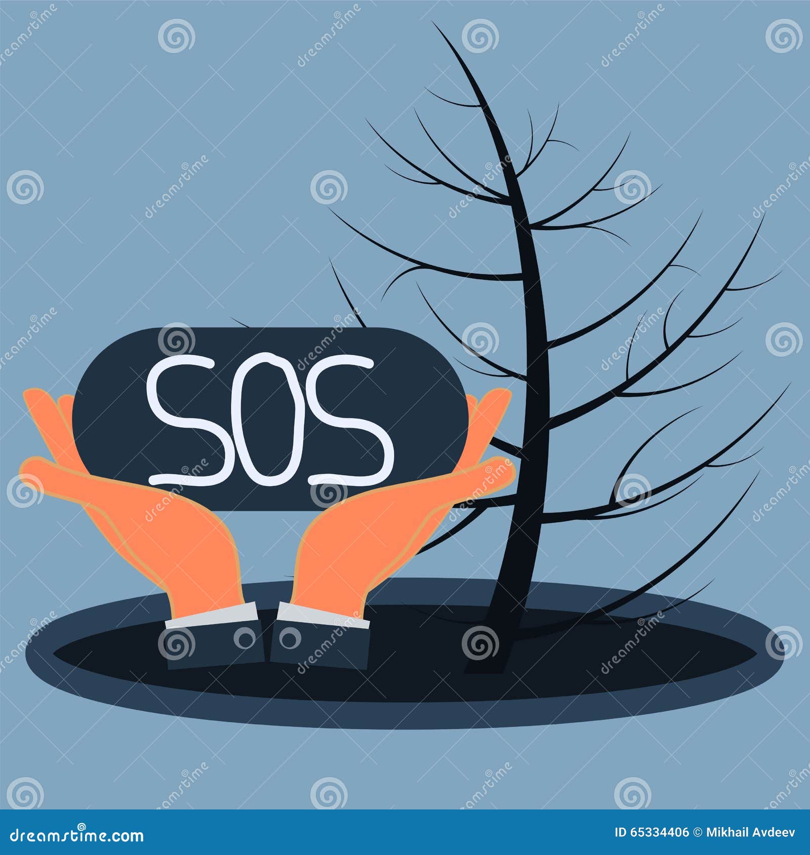 Le Signe SOS Dans Les Mains Illustration de Vecteur - Illustration du ...